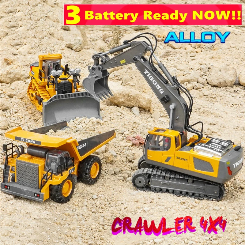 Children-Remote-Control-Excavator-Dump-Bulldozer-Loader-4WD-RC-Car-Off ...