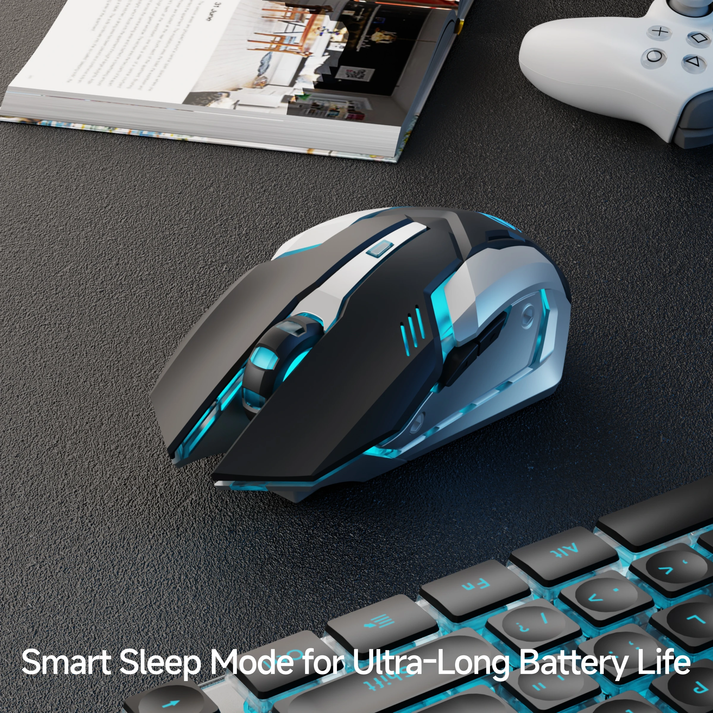 EWEADN G305 Rechargeable Wireless Bluetooth Dual-Mode Mouse Silent ...