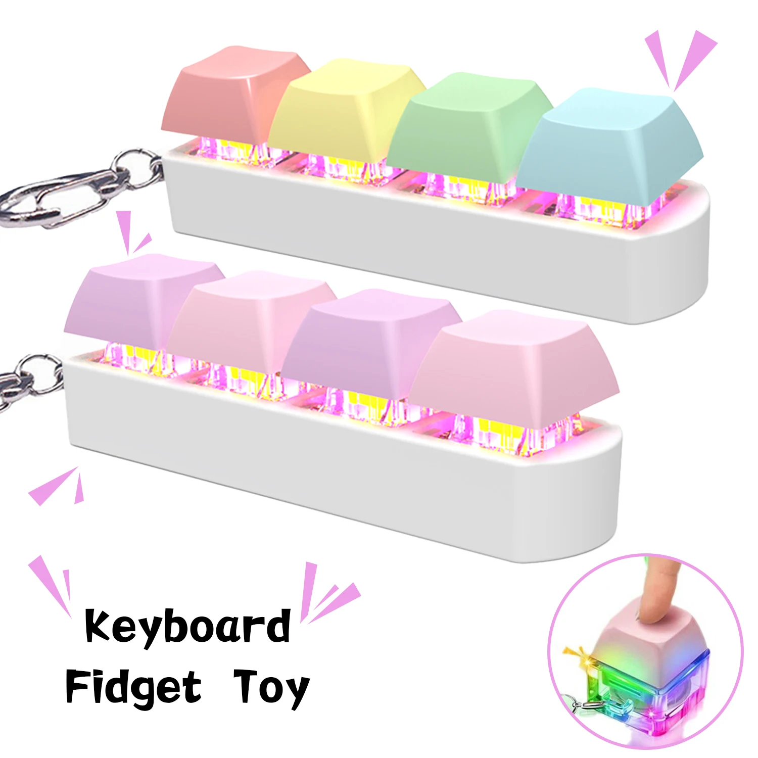 LED-Keyboard-Key-Toy-Stress-Relief-DIY-Fidget-Button-Keycap-Fidget ...