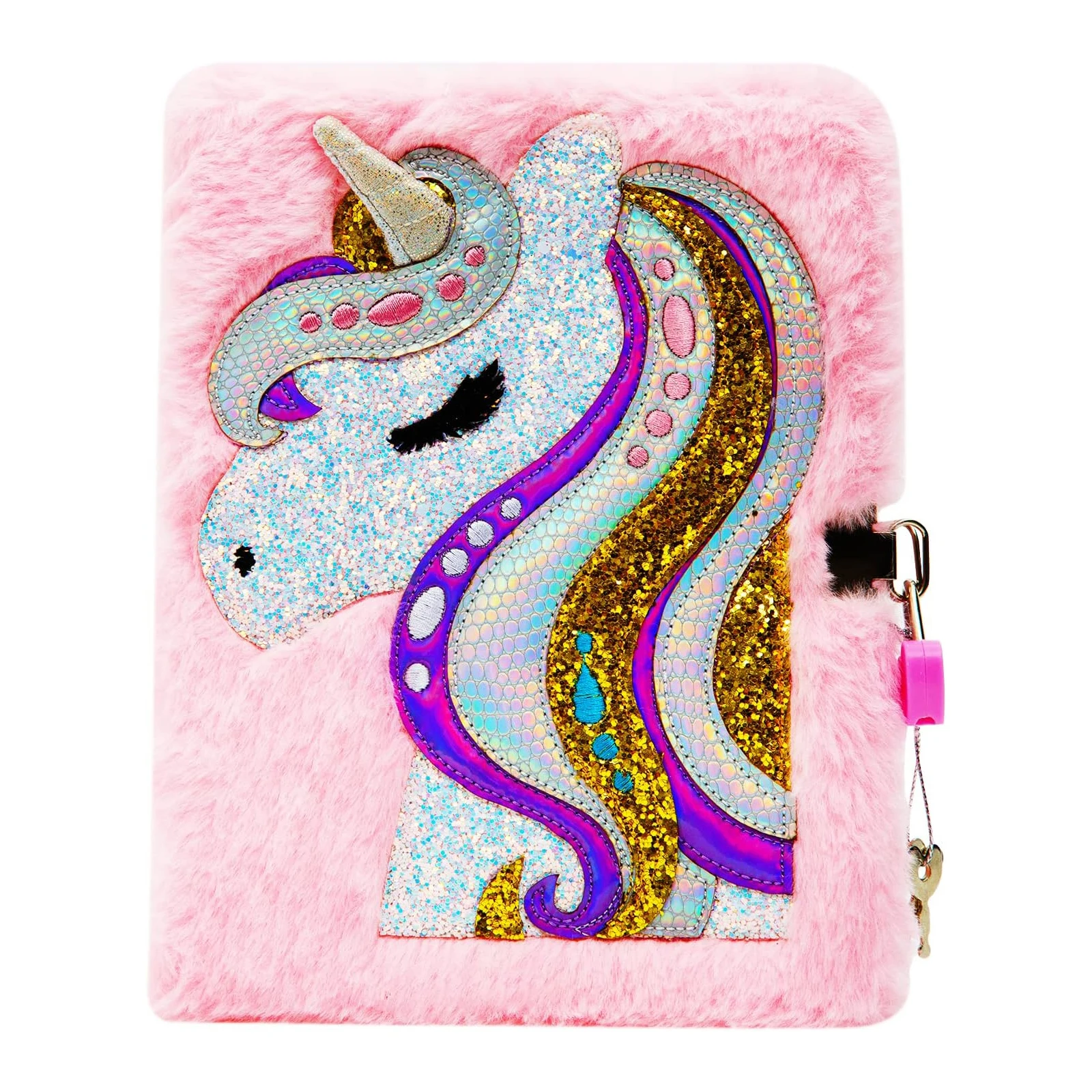 Diary-for-Girls-with-Lock-and-Keys-Cute-Unicorn-Plush-Diary-Secret ...