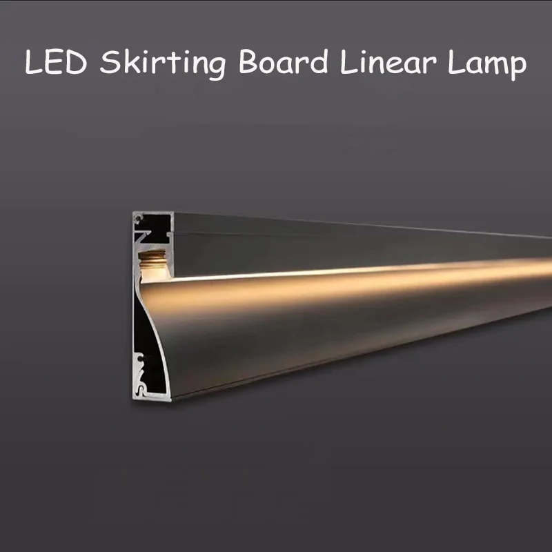 LED-Luminous-Skirting-Line-Aluminum-Profile-1M-Surface-Mounted-Corner ...