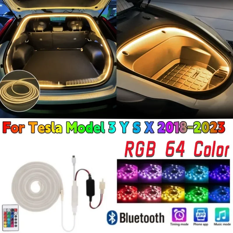 RGB-64-Color-Car-Front-Rear-Trunk-LED-Ambient-Atmosphere-Light-Strip ...