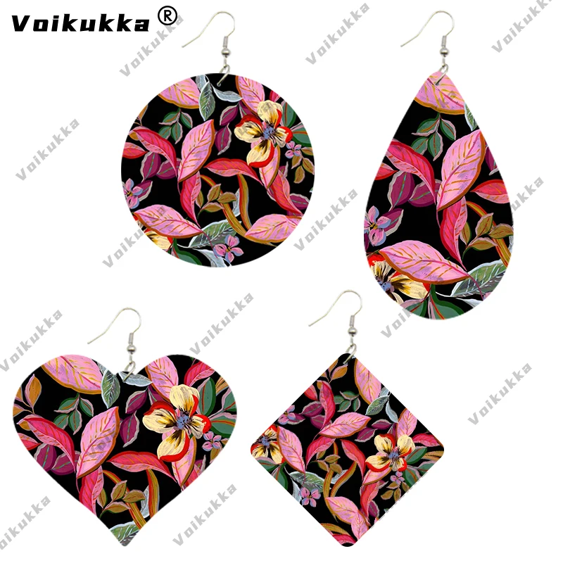 Voikukka-Jewelry-Flower-Pattern-Both-Sides-Print-4-Different-Shapes ...