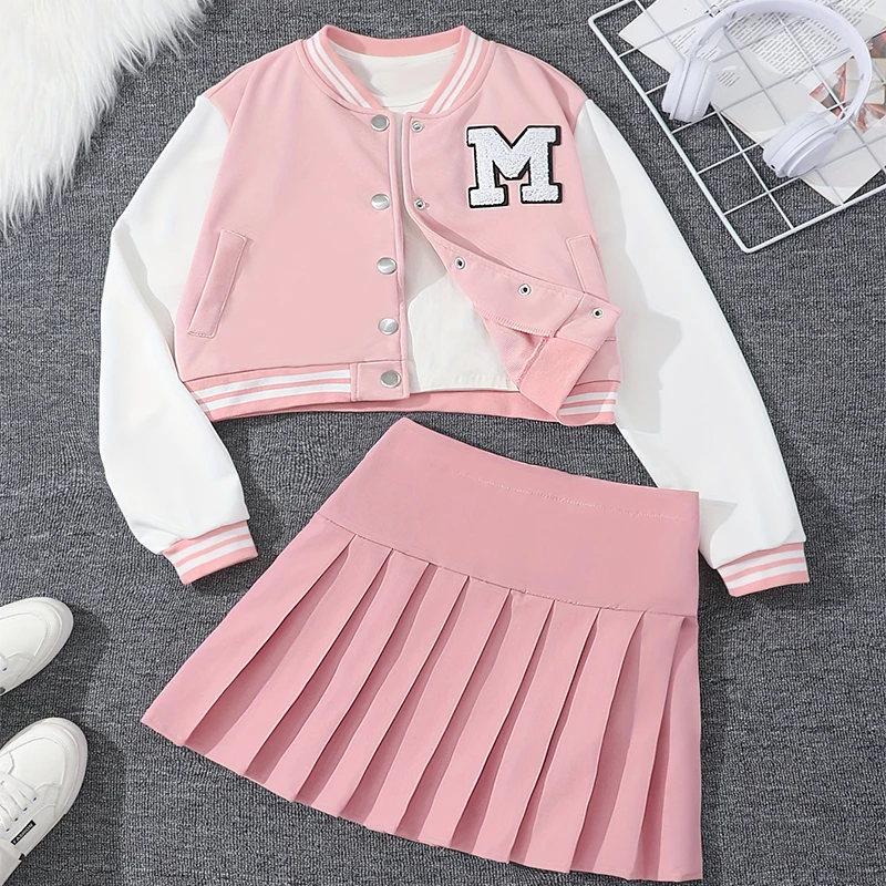Two-Piece-Set-Of-Autumn-And-Winter-Girls-Letter-Embroidery-College ...
