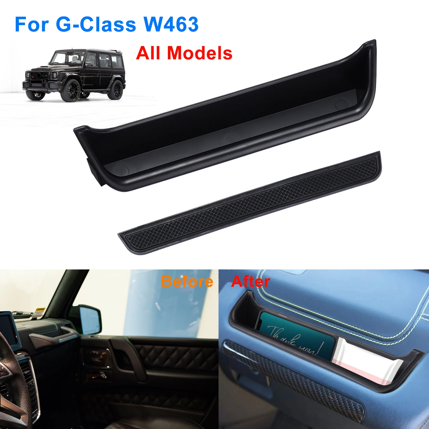 Passenger-Grab-Handle-Storage-Tray-With-Anti-Slip-Mat-Car-Interior-Door ...