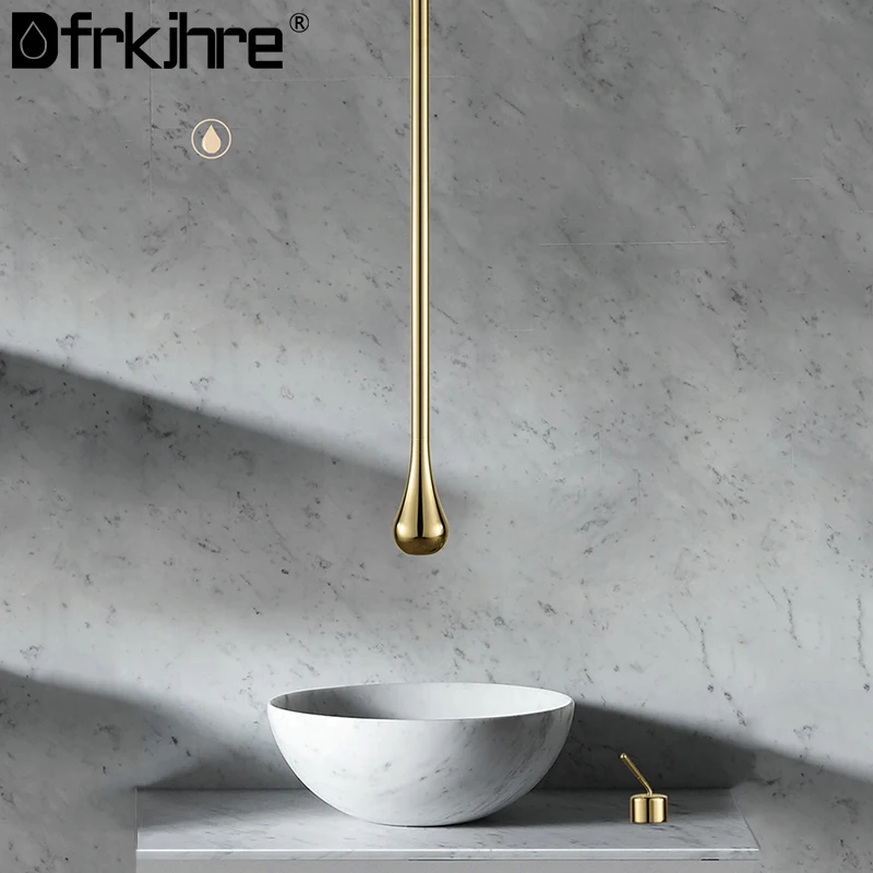 Bathroom-Hang-Ceiling-Deck-Mount-Basin-Faucet-Water-Drop-Faucet-Single ...