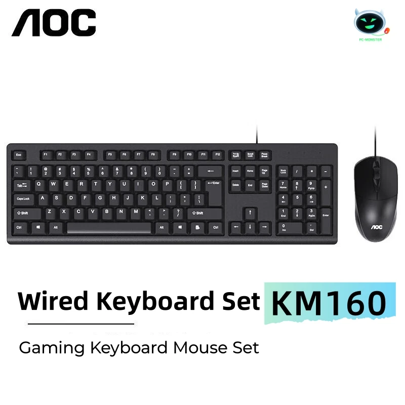 AOC-teclado-con-cable-USB-KM160-para-juegos-juego-de-rat-n-ergon-mico ...