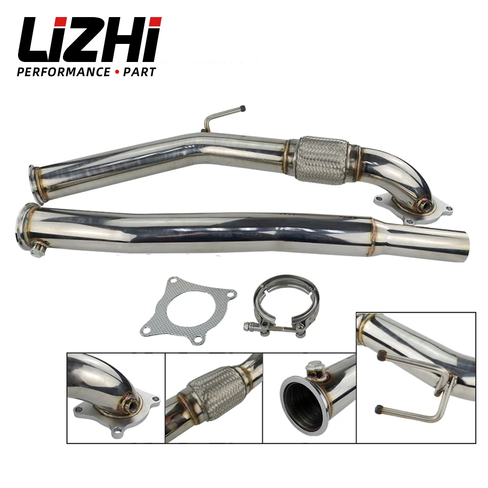 Exhaust Turbo Downpipe For 06- 09 VW GOLF GTI JETTA AUDI A3 2.0T FSI ...