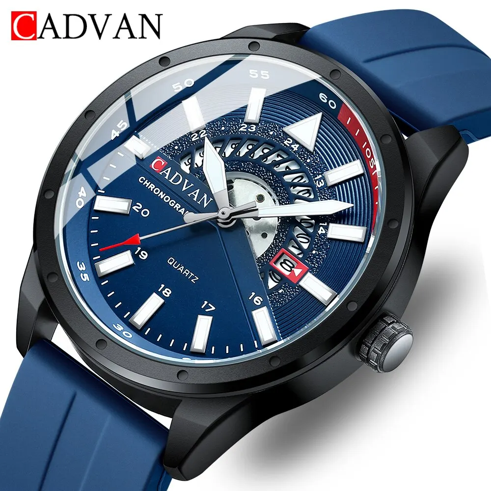 CADVAN-reloj deportivo de silicona para hombre, cronógrafo de pulsera ...