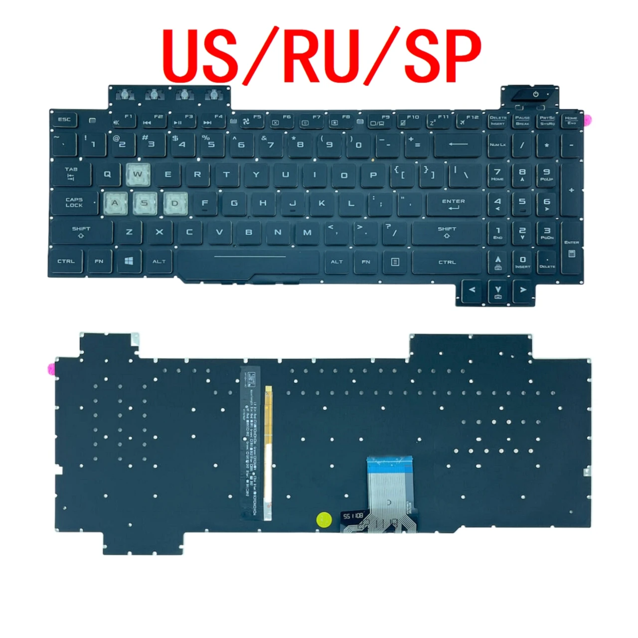 New-US-Russian-Spanish-RGB-Keyboard-For-ASUS-TUF-Gaming-FX505-FX505G ...