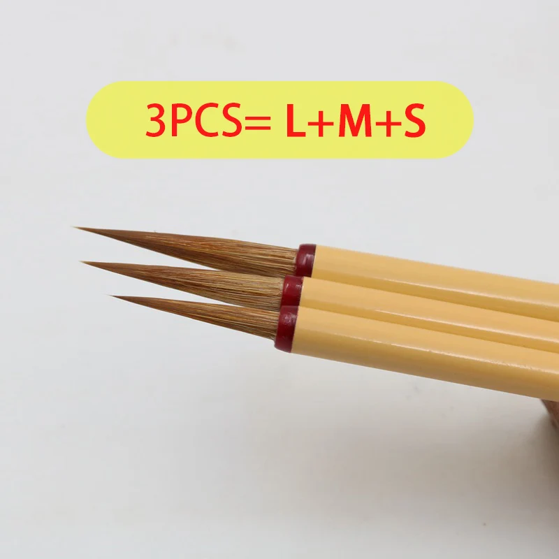 3-Pcs-Set-Long-Hair-Hook-Line-Pen-Metal-Holder-Chinese-Painting-Brush ...