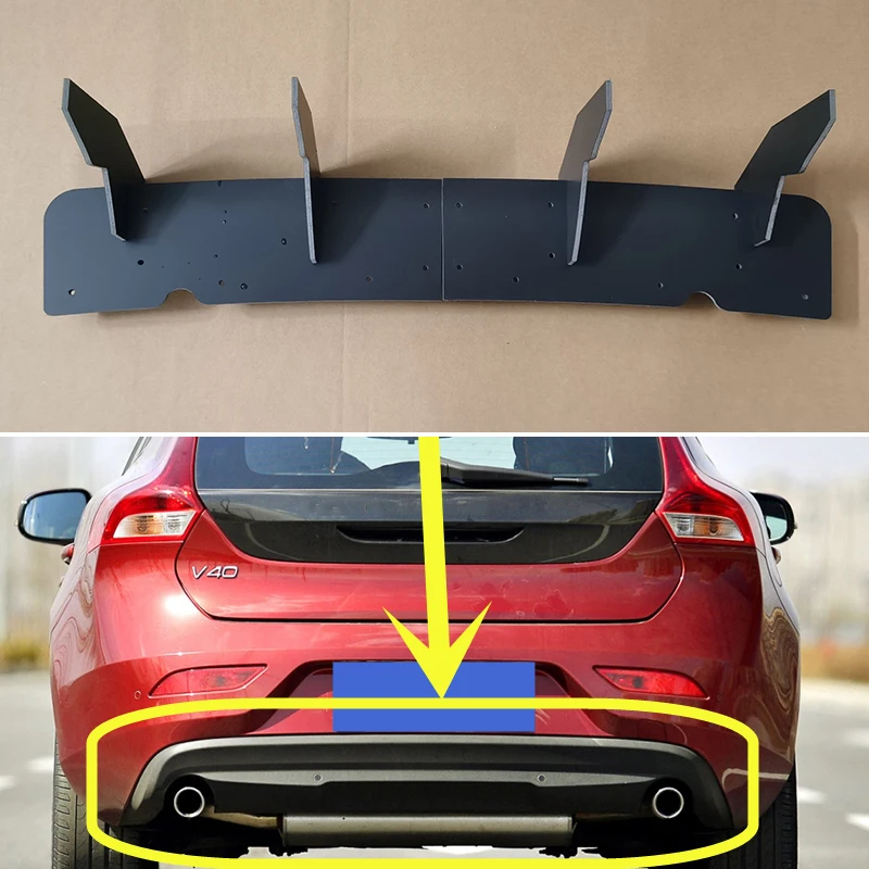 For Volvo V40 2013-2016 Year Rear Diffuser Bumper Lips Spoiler Splitter ...