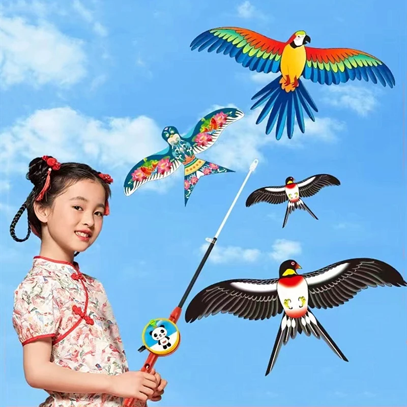 Children kite flying fishing line PE kites Outdoor toys wind plastic ...