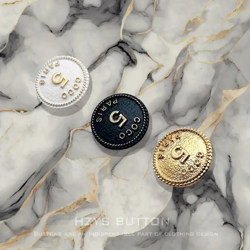 HZYS-6pcs-5-Five-Number-Round-Metal-Luxury-Design-Sewing-Buttons-for ...