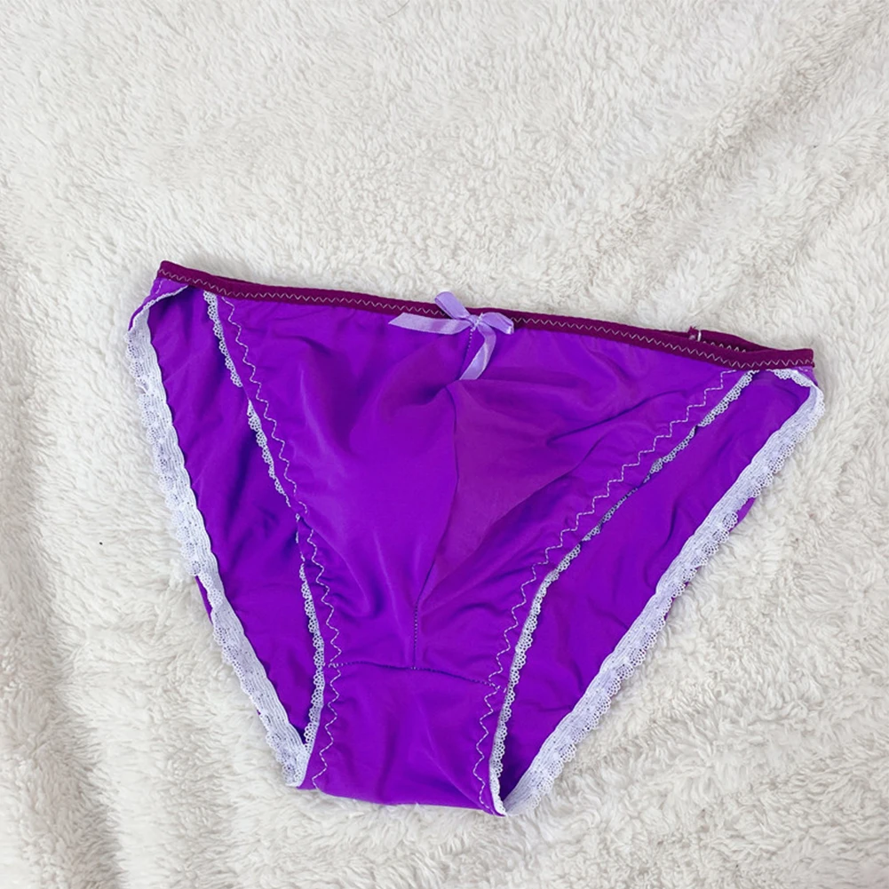 Sexy Men Panties Briefs Ice Silk Sheer Bulge Pouch Bikini Briefs Men's ...