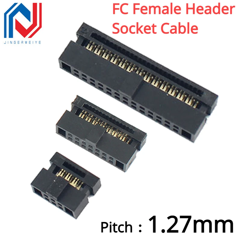 10Pcs/Lot 1.27mm Pitch IDC 6P 8P 10P 12P 14P 16P 20P 24P 26P 30P 34P ...