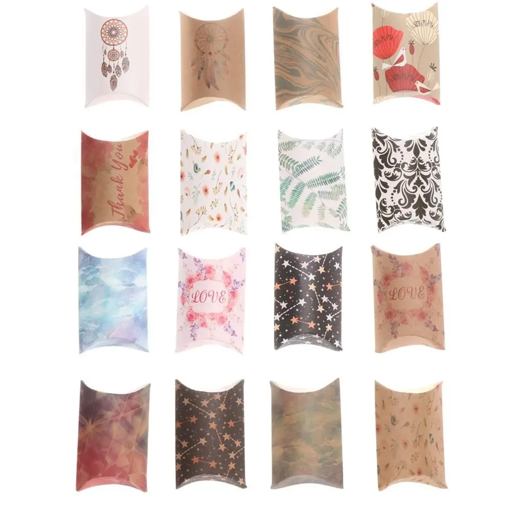10pcs Mini Gift Boxes Creative Paper Pillow Shape Candy Boxes Kraft ...