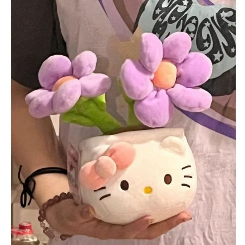 Sanrio-Flower-Hello-Kitty-peluche-en-maceta-planta-mu-eca-suave-relleno ...