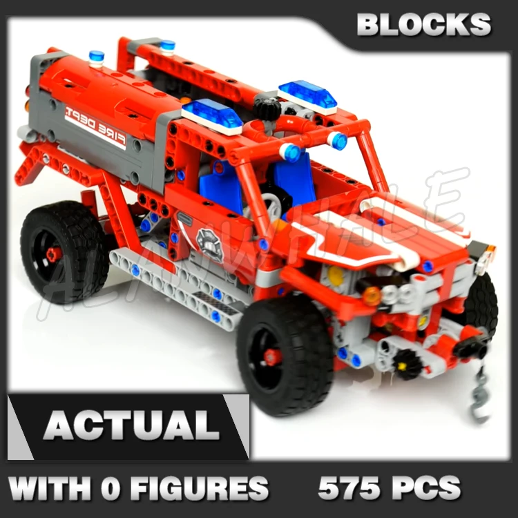 575pcs-2in1-Technical-First-Responder-Department-SUV-Fire-Racer-Light ...