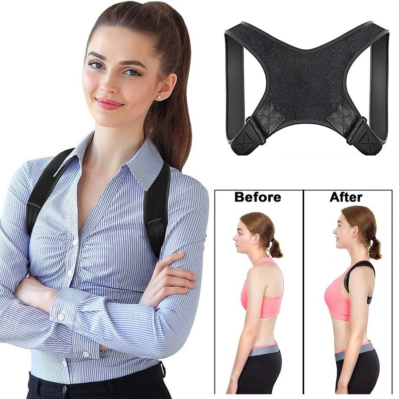 Brace Support Belt Adjustable Back Posture Corrector Clavicle Spine Women Men Universal Back ...