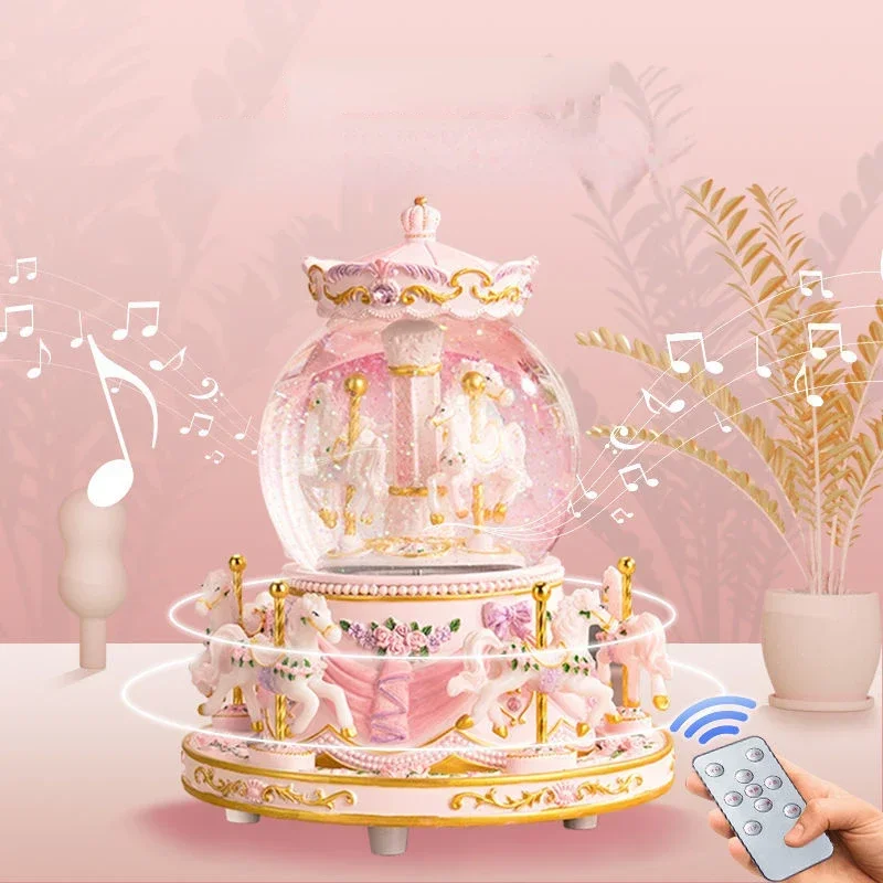 Crystal ball music box carousel music box birthday gift decorations ...