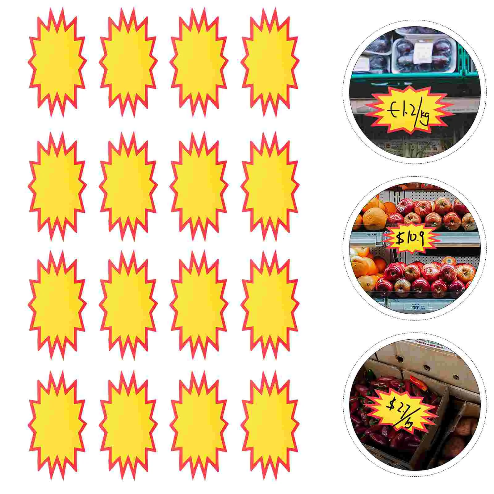 Signs Burst Retail Tag Star Neon Paper Label Sign Fluorescent Blank ...