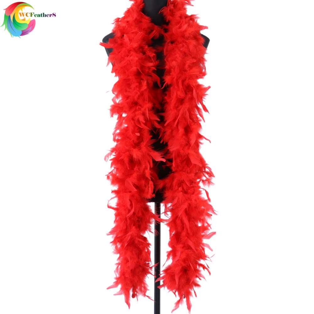60 Grams Red Turkey Marabou Feather Boas Trim Scarf 2 Meter Feathers Clothing Dress Wedding ...