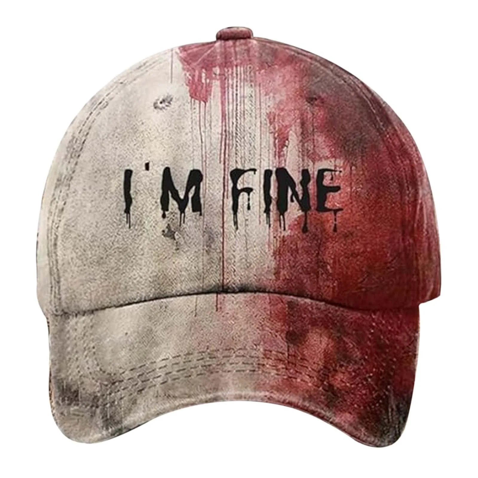 Halloween-Baseball-Cap-I-M-Fine-Bloody-Caps-Women-Men-Sun-Hats-All ...