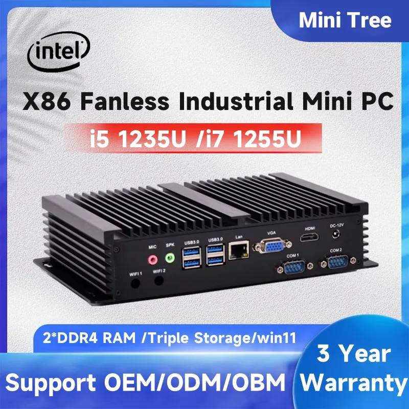 12Th-Gen-Robusto-Fanless-Industrial-Mini-PC-i7-1255U-1235U-Linux ...