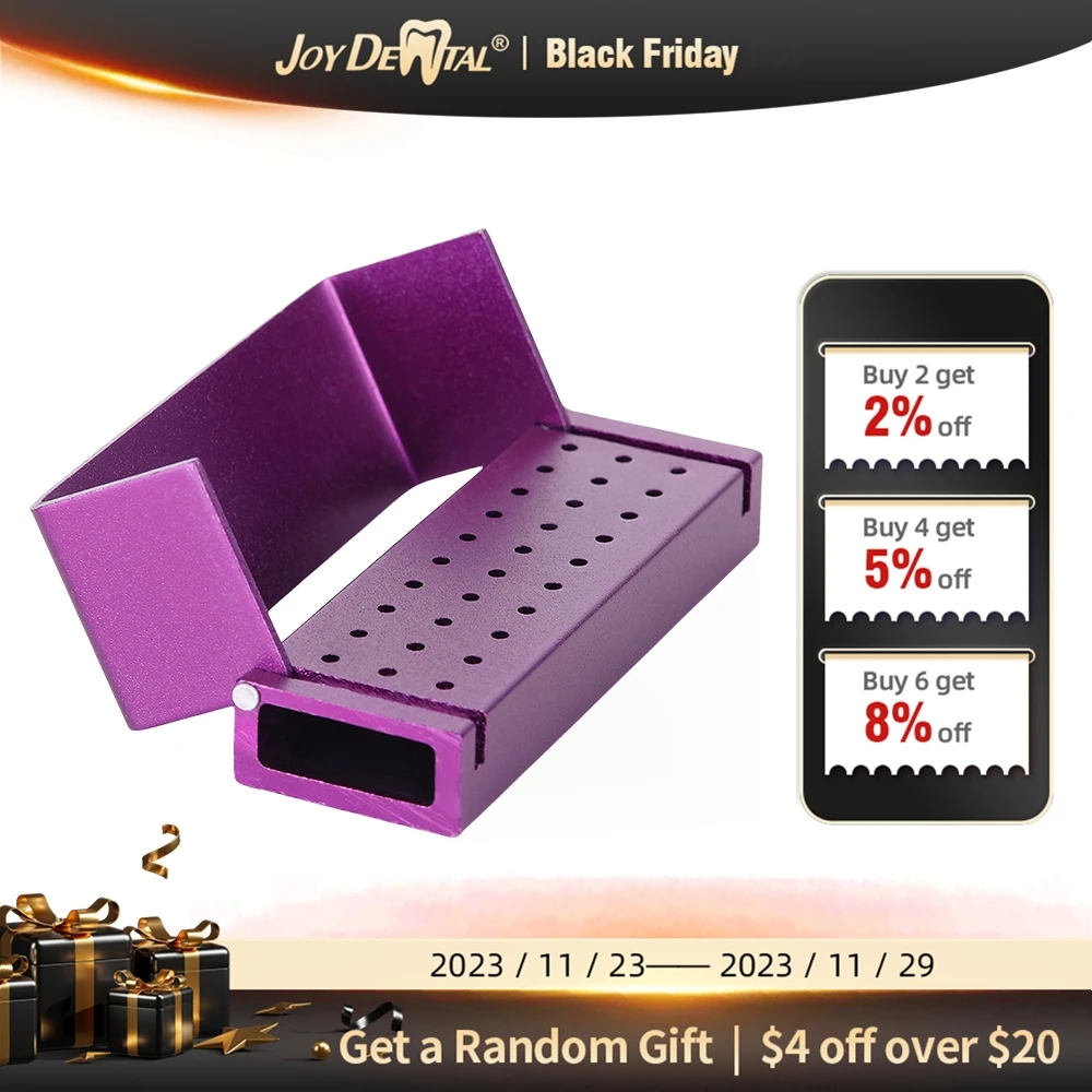 JOY-DENTAL-30-Holes-Bur-Holder-Metal-Stand-Disinfection-Storage-Box-Fit ...