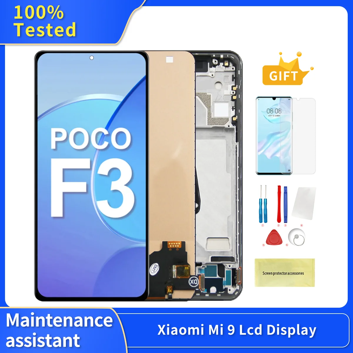 Reemplazo de pantalla de visualización Poco F3, pantalla táctil Digital Lcd con marco para ...