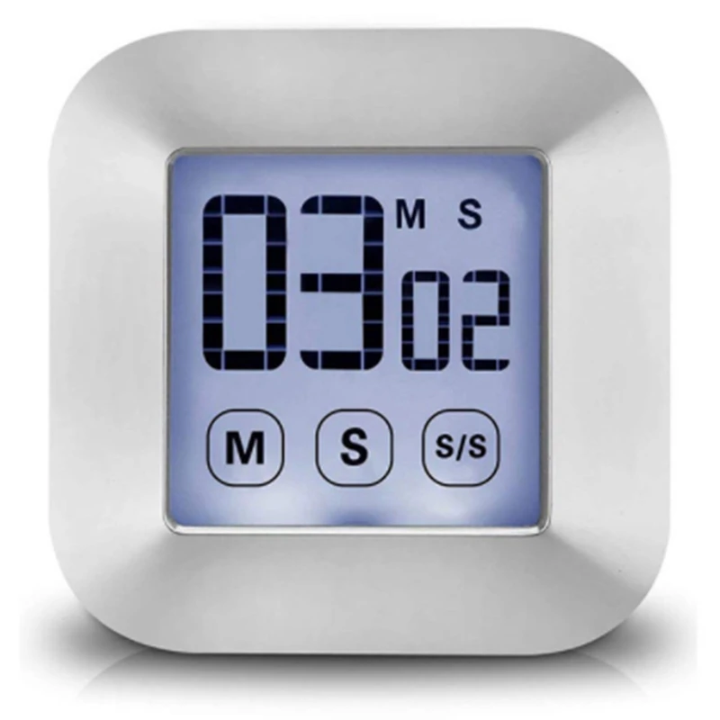 Smart-Touch-Screen-Timer-Digital-Cooking-Timer-Magnetic-Clock-LCD-ABS ...