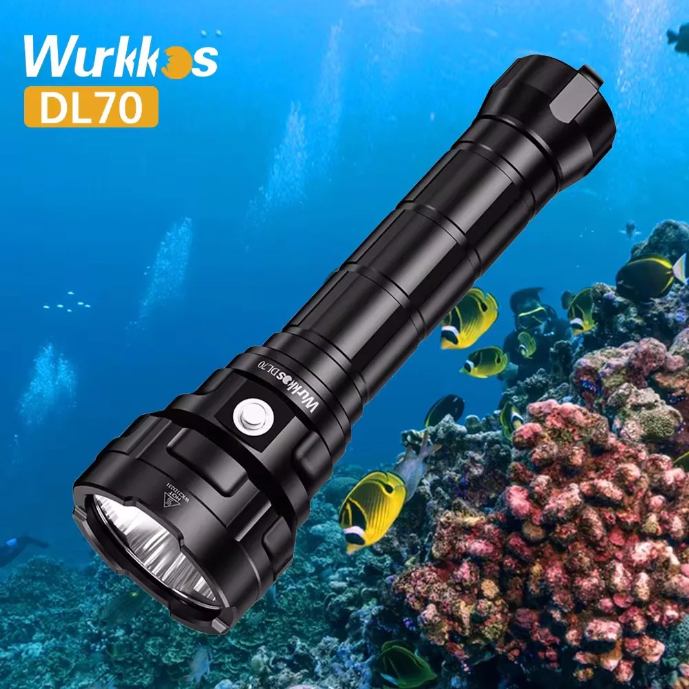 Wurkkos-DL70-Scuba-Diving-Super-Bright-Double-26650-Battery-13000lm-IPX8-Waterproof-Underwater ...