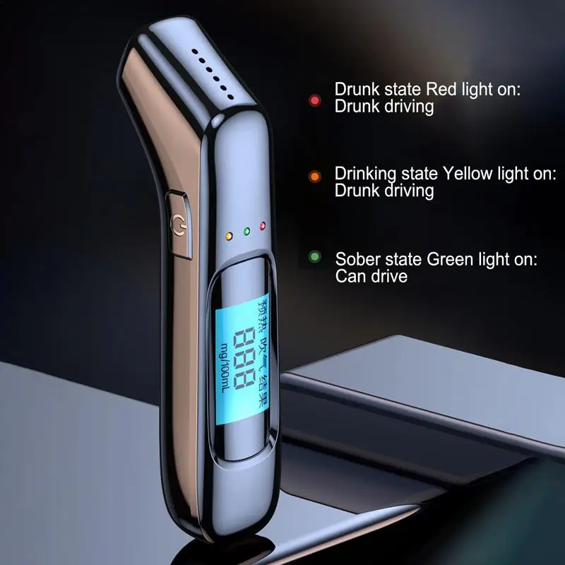 Alcohol Breathalyzer Portable Breath Analyzer Rechargeable Accurate ...