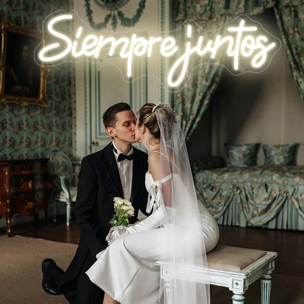 Siempre-Juntos-Neon-Sign-Custom-Spanish-Neon-Signs-Always-Together-Led ...