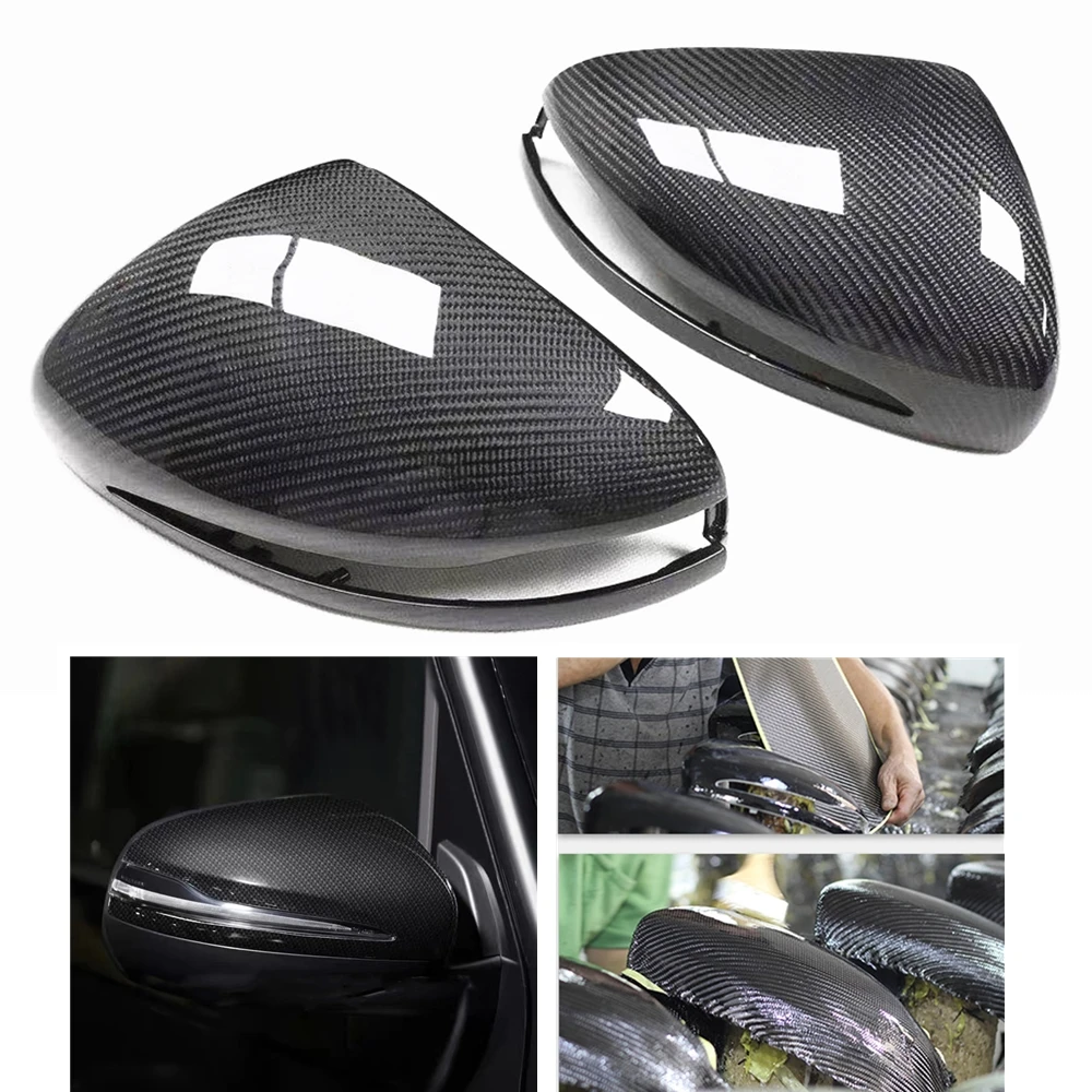 Carbon-Fiber-Rearview-Mirror-Cover-Rear-View-Cap-Shell-For-Mercedes ...
