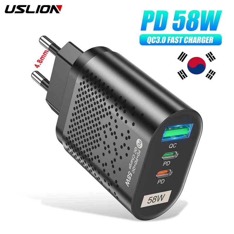 USLION-58W-USB-C-Charger-Tablet-Laptop-Fast-Charger-Type-C-PD-Quick ...