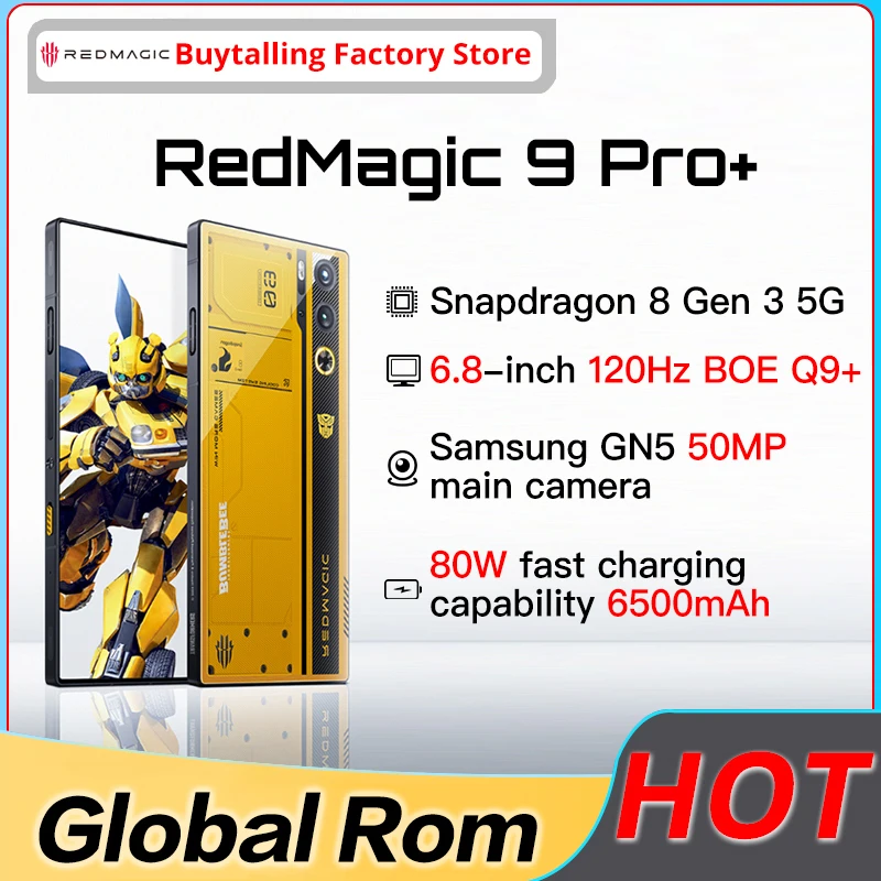 Bumblebee-Redmagic 9 Pro Smart Gaming Phone, Snapdragon 8, Gen3 Q9 Plus ...