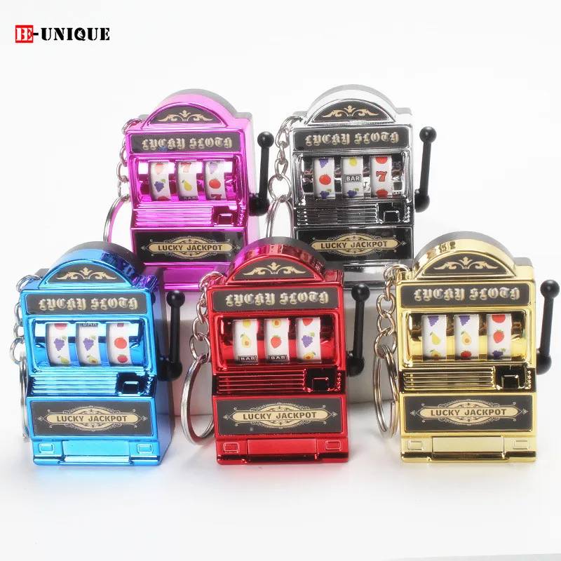 12pcs Las Vegas Gambling Raffle Machine Key Ring Mini Fruit Slot ...