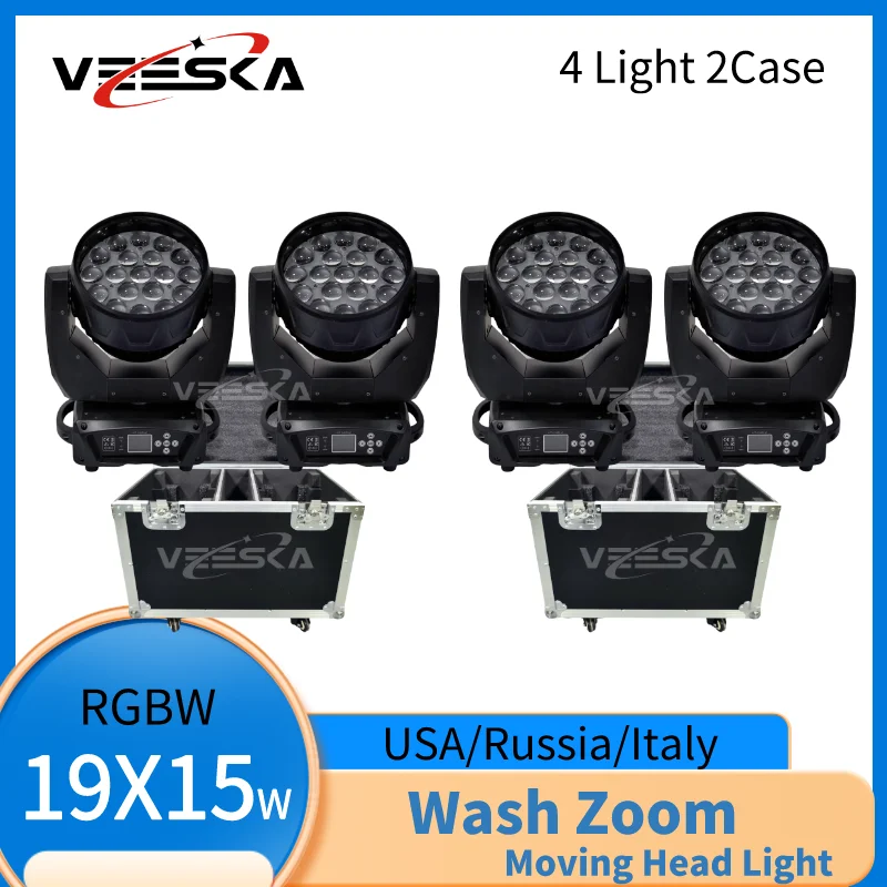 1-10PCS-19X15W-Beam-Wash-Moving-Head-LED-Zoom-Lyre-Wash-Light-RGBW-Beam ...