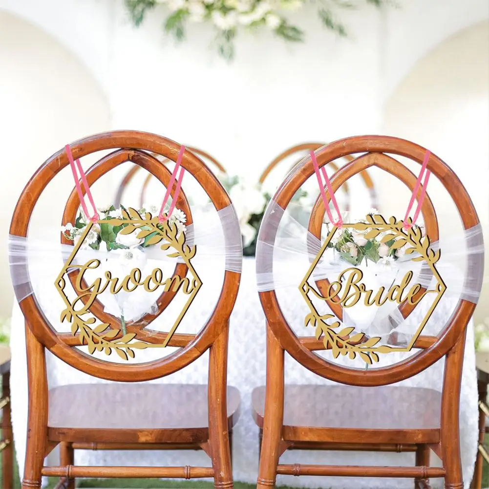 1-Pair-Wooden-Chair-Sign-Bride-Groom-Sign-Chair-Decor-Chair-Back ...