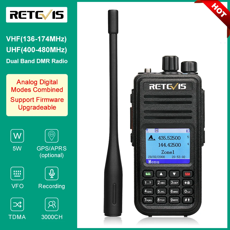 Retevis Rt3s Dmr Digital Walkie Talkie Ham Radio Stations Walkie ...