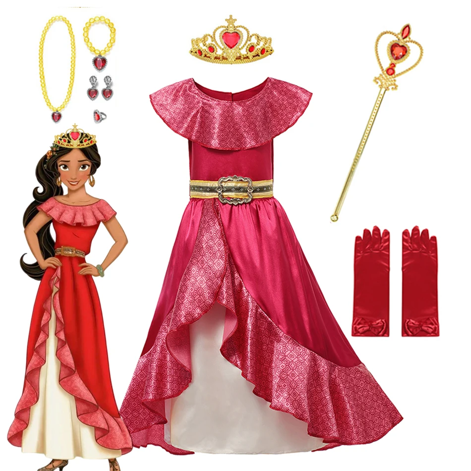 Elena de avalor princesa traje menina disney anime role play roupas ...
