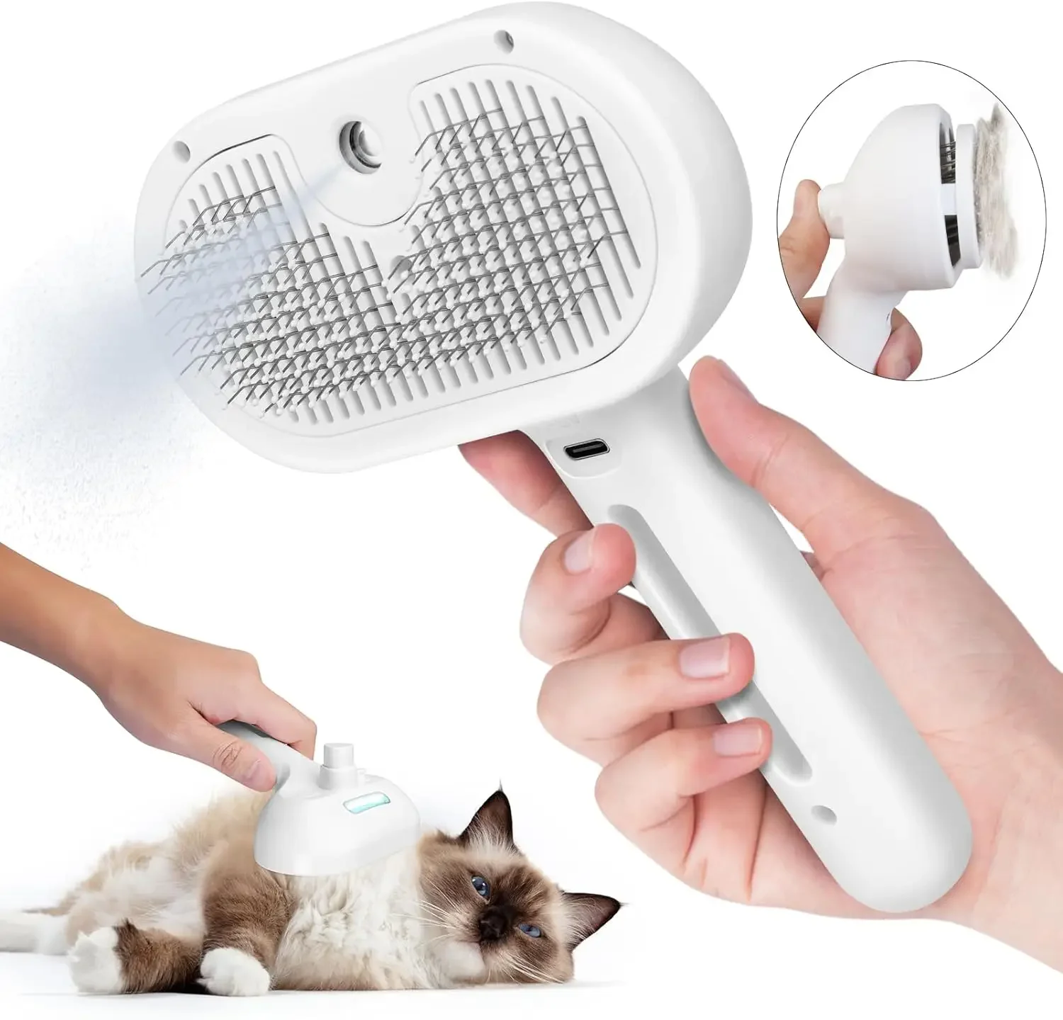 Pet Spray Hair Comb Pet Hair Remover Cleaning Brush Cats Grooming ...