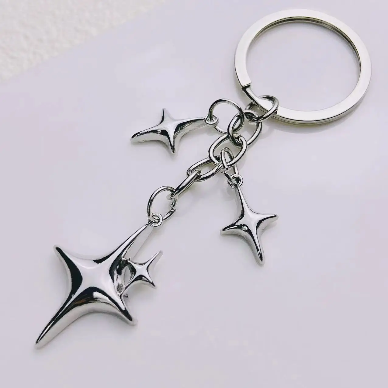Y2K Keychains Star Moon Metal Key Rings For Women Men Friendship Gift ...