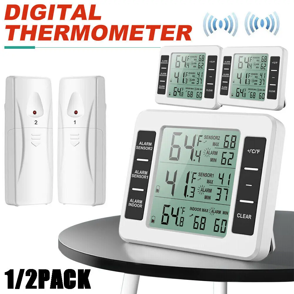 Fridge-Thermometer-Freezer-LCD-Digital-Audible-Alarm-Refrigerator-Meter ...