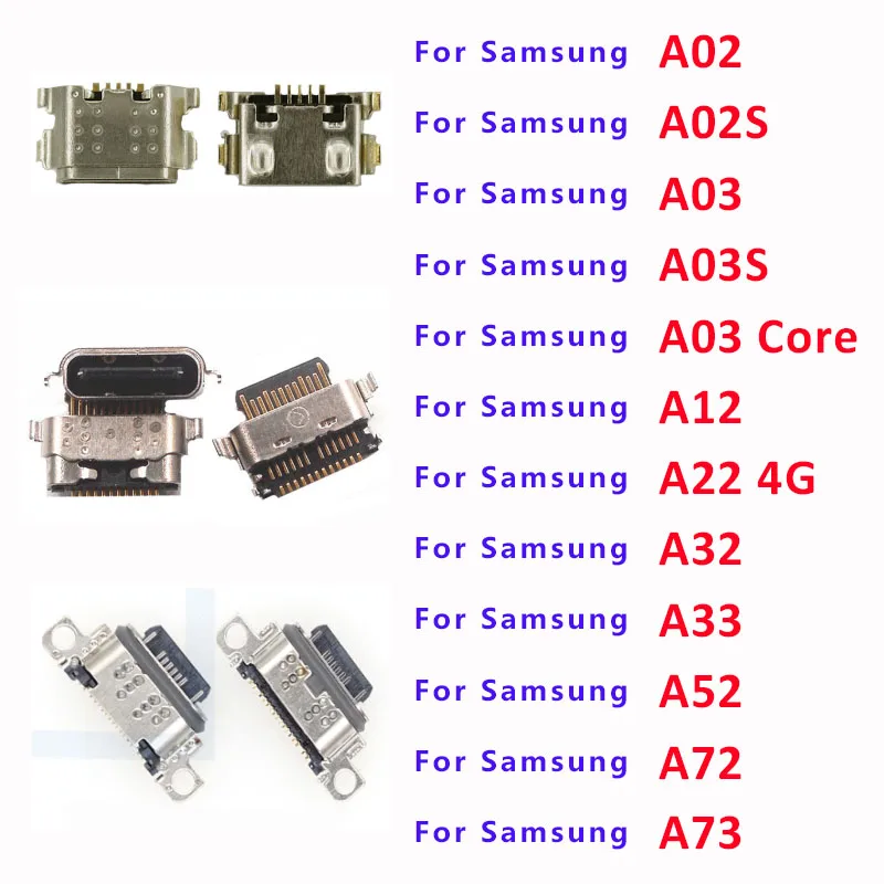 10Pcs USB jack socket connector charger Charging Port Dock For Samsung A02 A02s A22 A32 A52 A72 ...