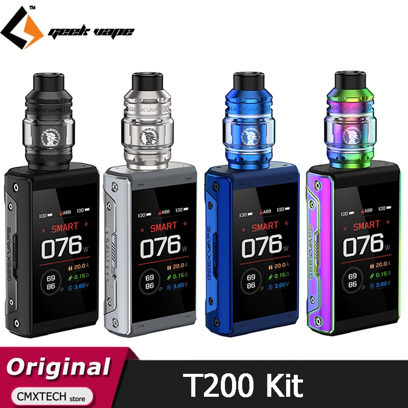 Original Geekvape T200 Kit Aegis Touch Mod 200W Vape TFT Touch Screen 5 ...