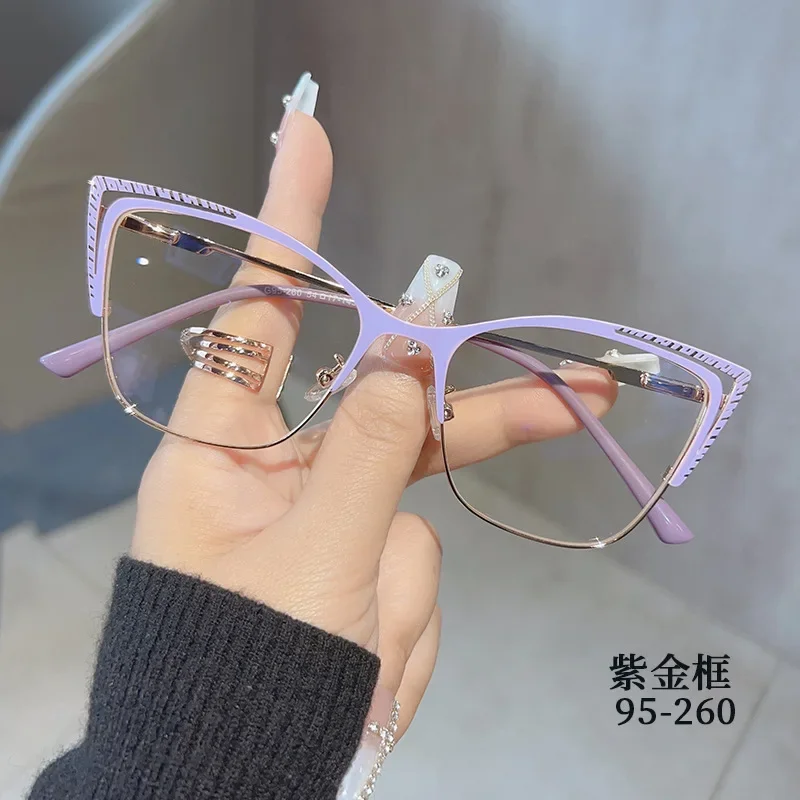 2023-New-Ultra-Light-Metal-Cat-Eye-Glasses-Frame-Fashion-Women-s-Brand ...