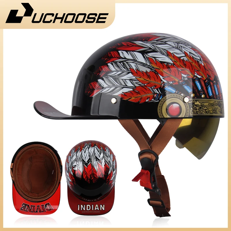 New-Motorcycle-Helmet-Harley-Retro-Half-Helmet-Baseball-Hat-Helmet-Open ...